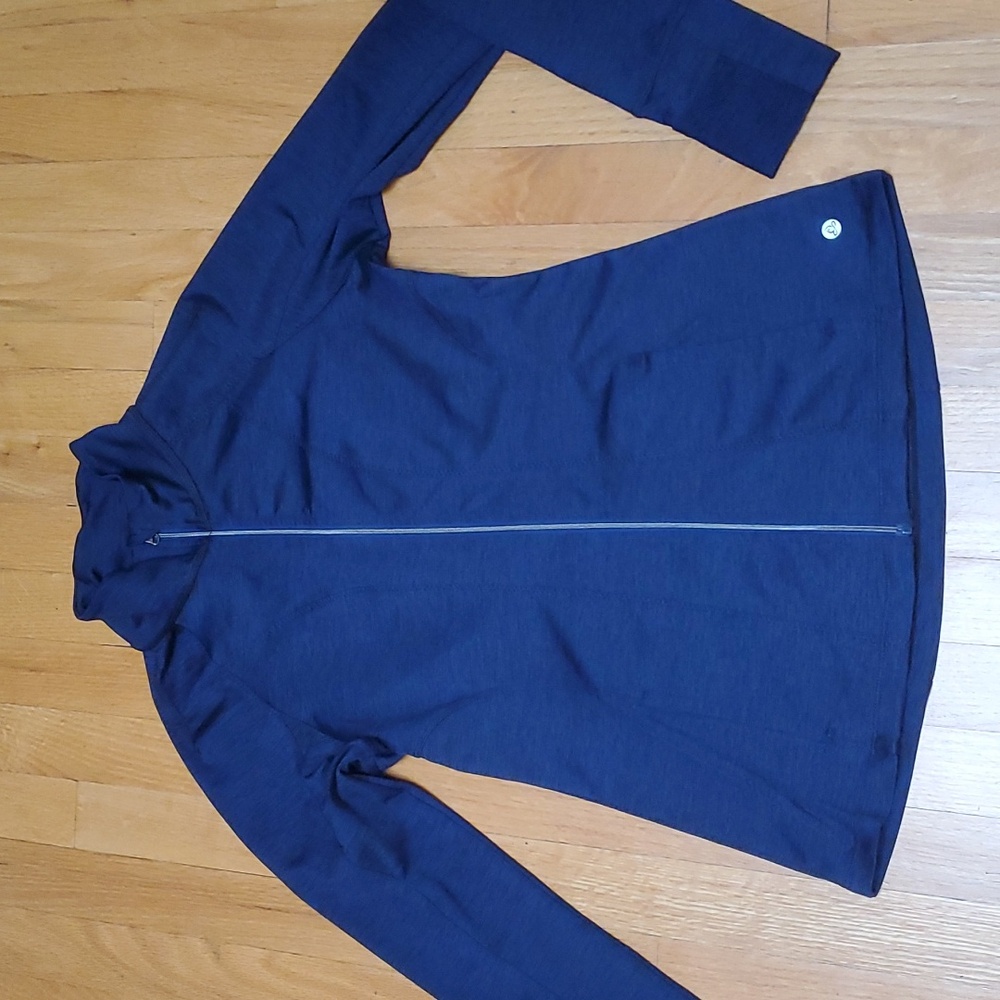 Apana Full Zip Heathered Blue & Black Jacket - Gem